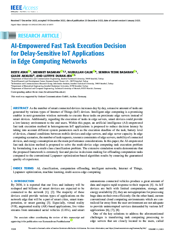 (PDF) AI-Empowered Fast Task Execution Decision for Delay-Sensitive IoT Applications in Edge ...