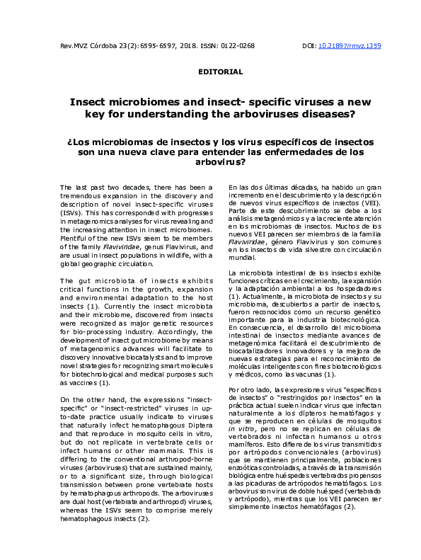 (PDF) ¿Los microbiomas de insectos y los virus específicos de insectos ...