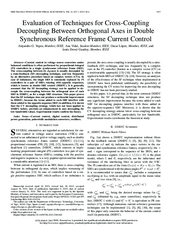 (PDF) Evaluation of Techniques for Cross-Coupling Decoupling Between Orthogonal Axes in Double ...