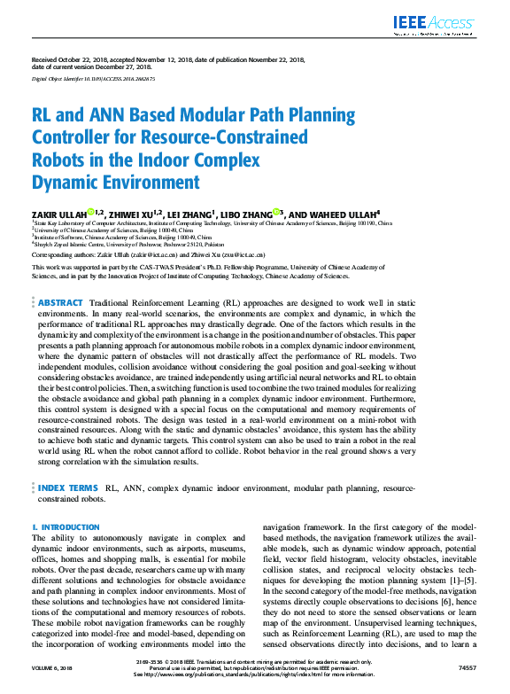 (PDF) RL and ANN Based Modular Path Planning Controller for Resource ...