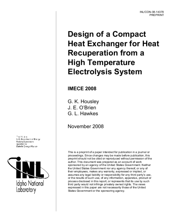 (PDF) Design of a Compact Heat Exchanger for Heat Recuperation From a ...