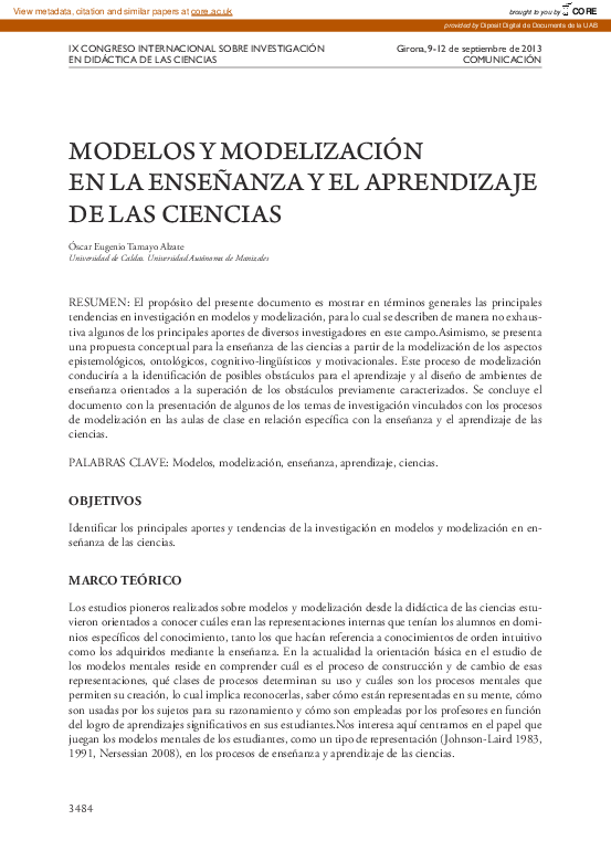 (PDF) Modelos y modelización en la enseñanza y el aprendizaje de las ciencias