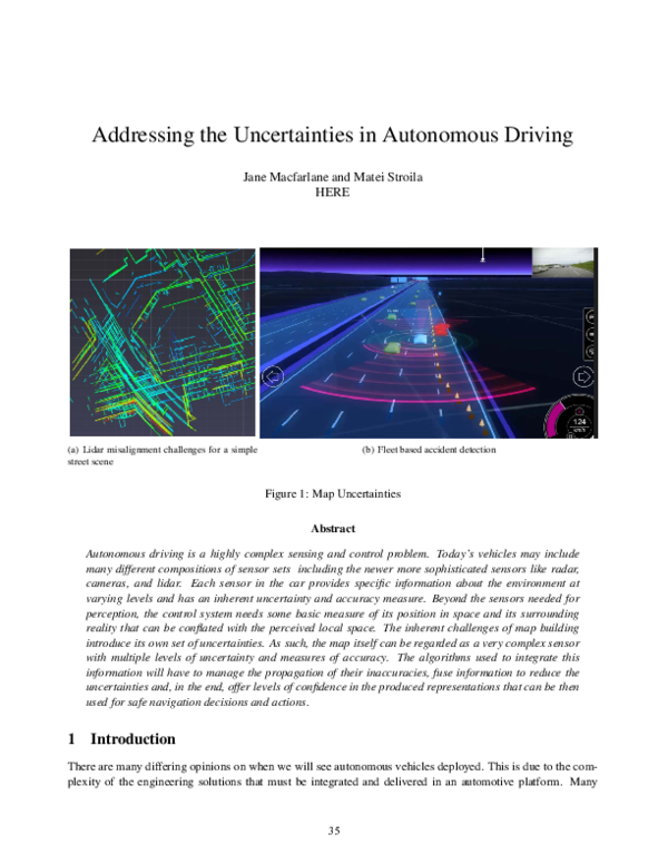 (PDF) Addressing the uncertainties in autonomous driving