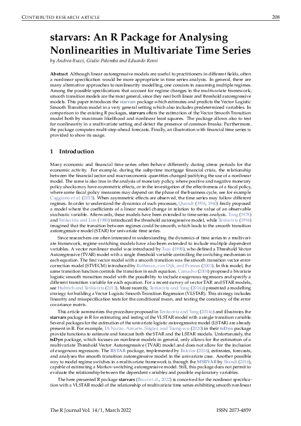 (PDF) starvars: An R Package for Analysing Nonlinearities in ...