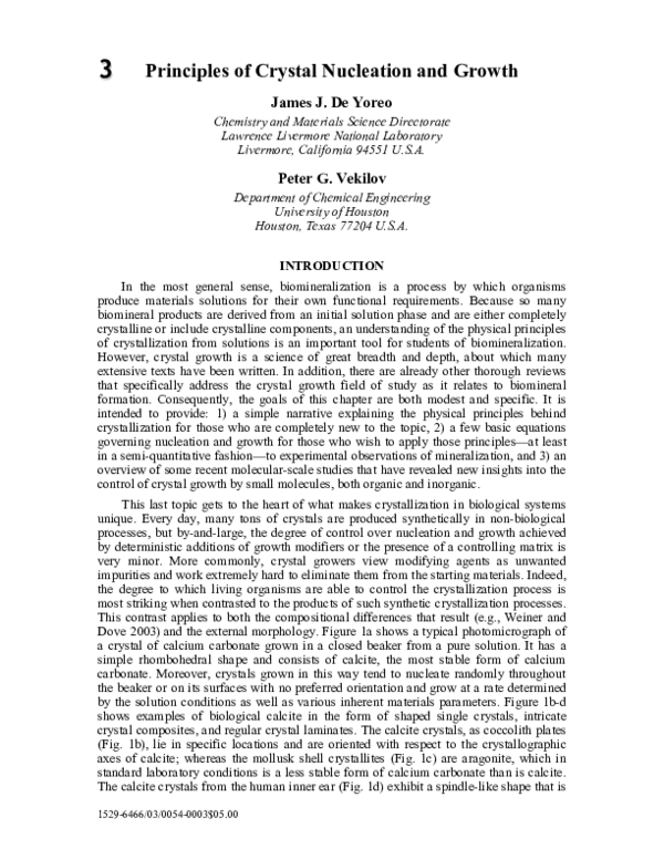 (PDF) Principles of Crystal Nucleation and Growth
