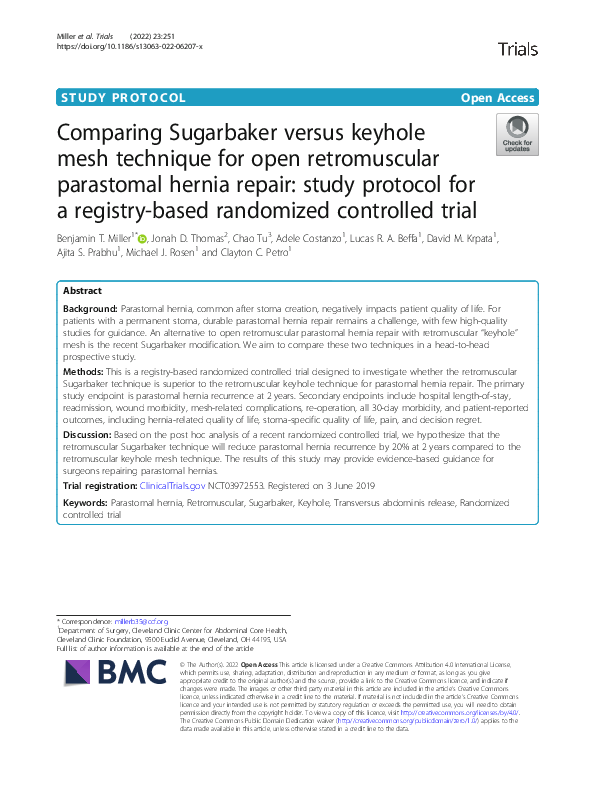 (PDF) Comparing Sugarbaker versus keyhole mesh technique for open ...
