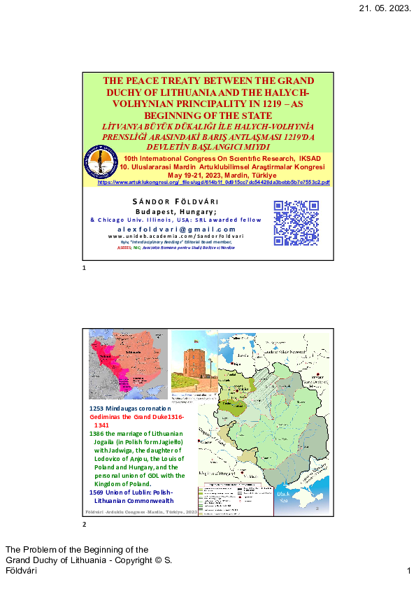 (PDF) The Peace Treaty between the Grand Duchy of Lıthuanıa and the ...