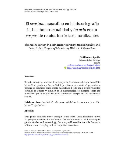(PDF) El scortum masculino en la historiografía latina: homosexualidad ...