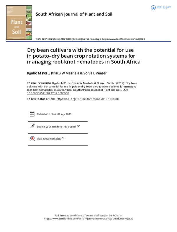 (PDF) Dry bean cultivars with the potential for use in potato–dry bean ...