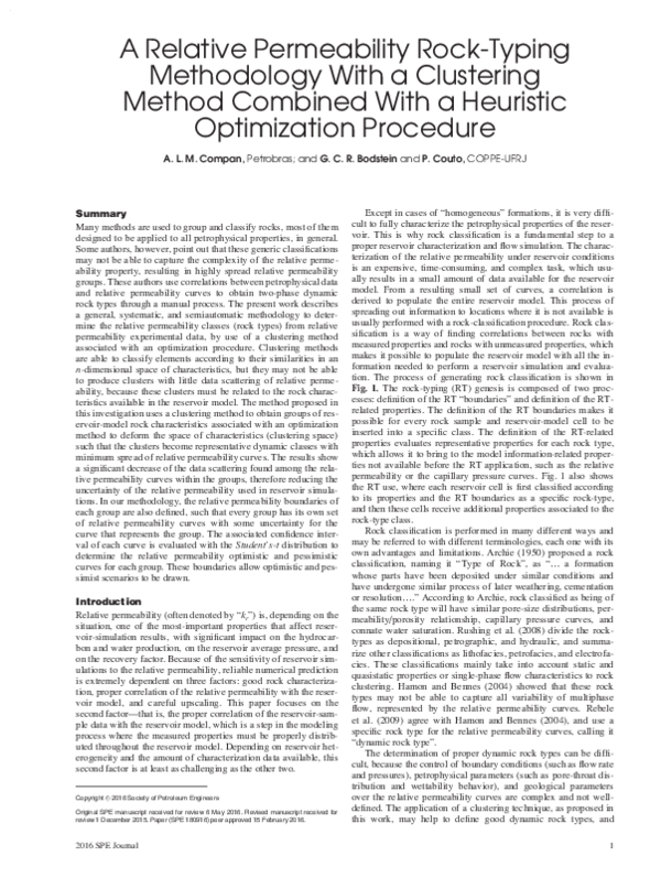 (PDF) A Relative Permeability Rock-Typing Methodology With a Clustering Method Combined With a ...