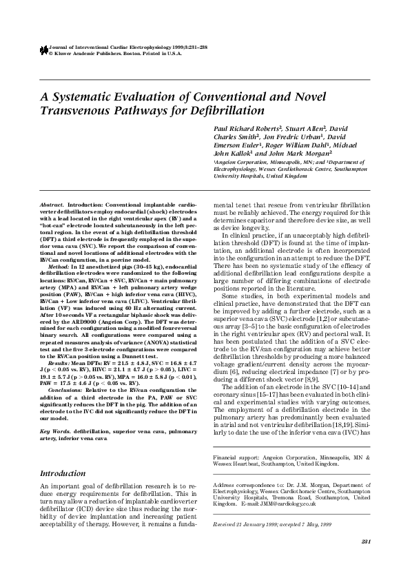 (PDF) A Systematic Evaluation of Conventional and Novel Transvenous ...