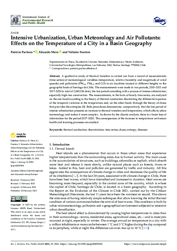 (PDF) Intensive Urbanization, Urban Meteorology and Air Pollutants ...