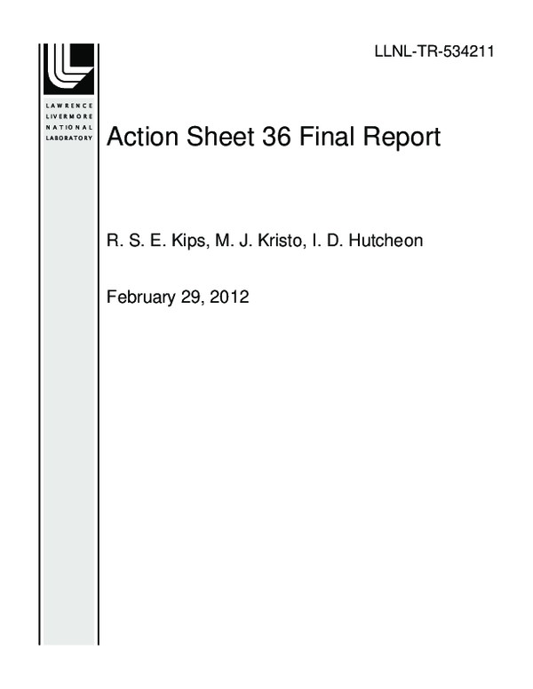 (PDF) Action Sheet 36 Final Report