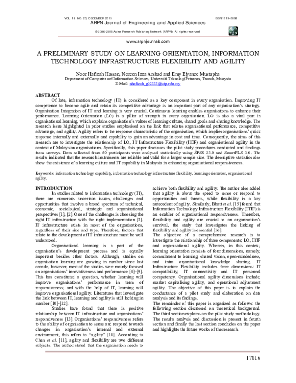 (PDF) Learning Orientation and IT Agility Study