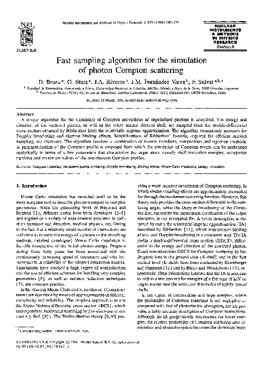 (PDF) Fast sampling algorithm for the simulation of photon Compton scattering