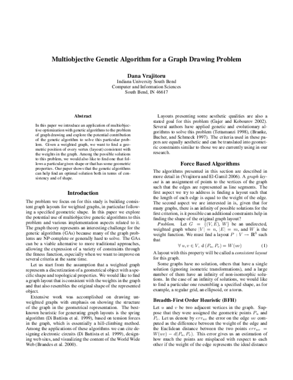 (PDF) Multiobjective Genetic Algorithm for a Graph Drawing Problem