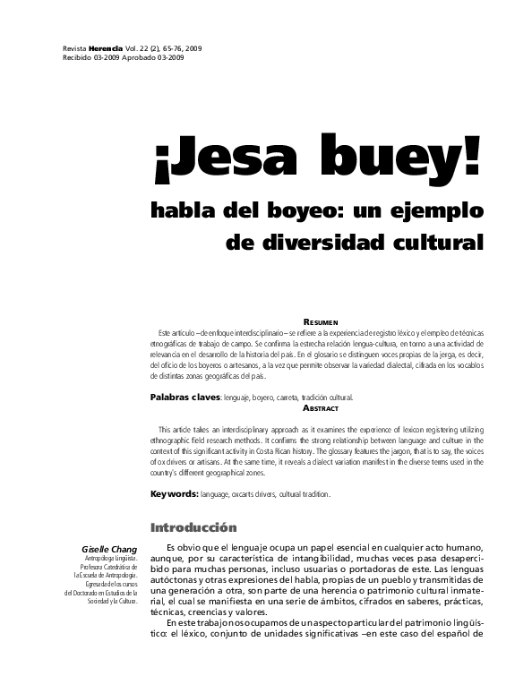 (PDF) ¡ Jesa buey! habla del boyeo: un ejemplo de diversidad cultural
