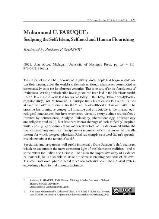 (PDF) Review of Sculpting the Self: Islam, Selfhood, and Human ...