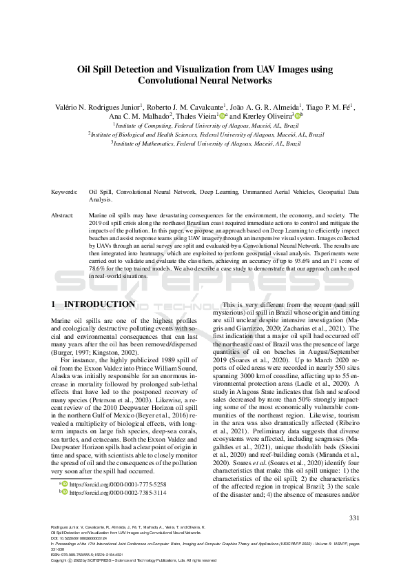 (PDF) Oil Spill Detection and Visualization from UAV Images using Convolutional Neural Networks