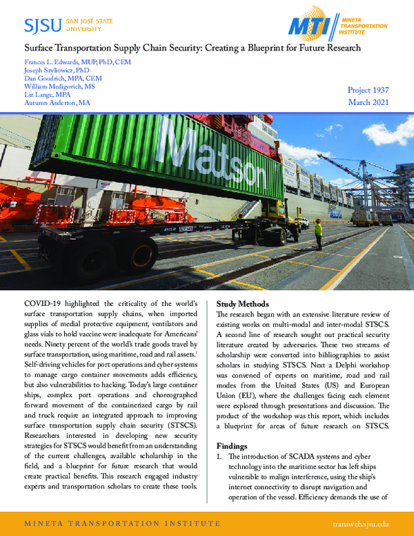 (PDF) Surface Transportation Supply Chain Security: Creating a ...