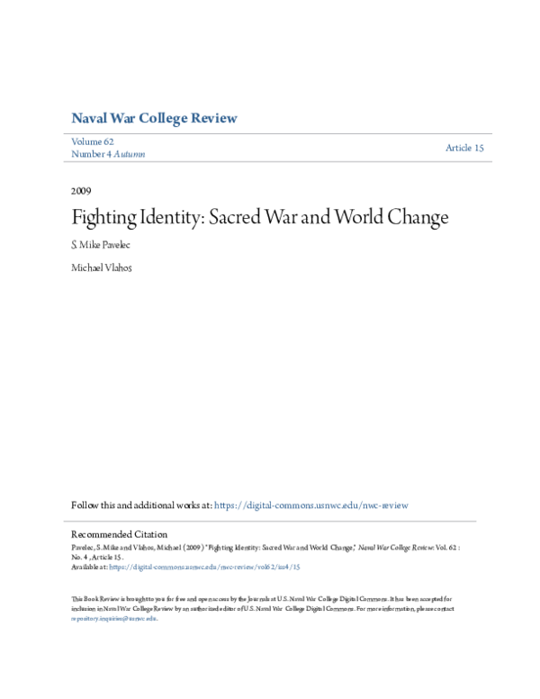 (PDF) Fighting identity: sacred war and world change