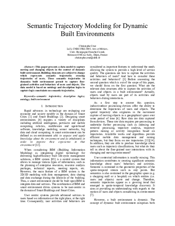 (PDF) Semantic Trajectory Modeling for Dynamic Built Environments
