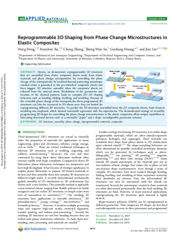 (PDF) Reprogrammable 3D Shaping from Phase Change Microstructures in ...