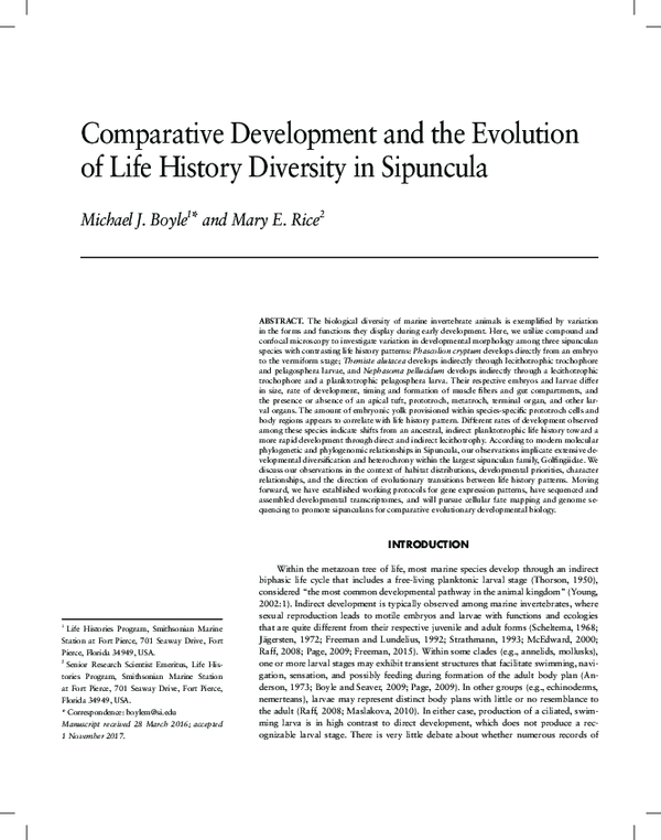 (PDF) Comparative Development and the Evolution of Life