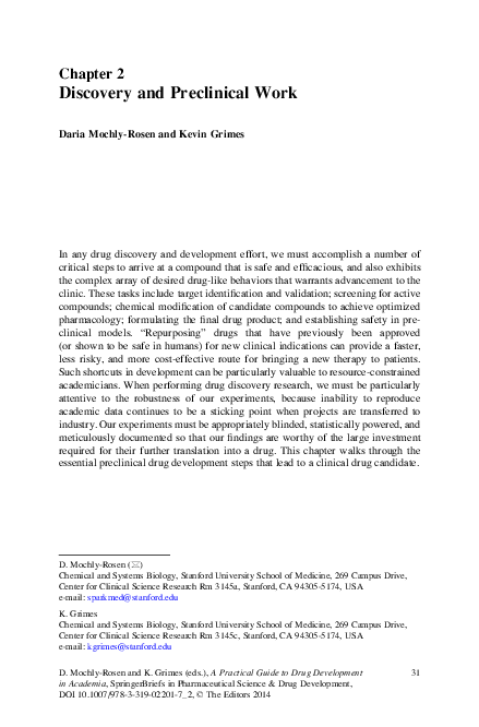 (PDF) Discovery and Preclinical Work