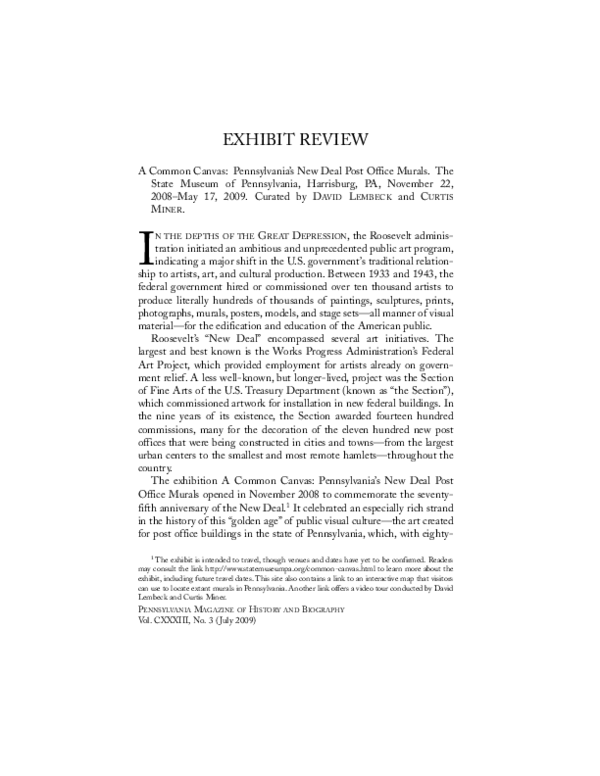 (PDF) Exhibit Review: A Common Canvas