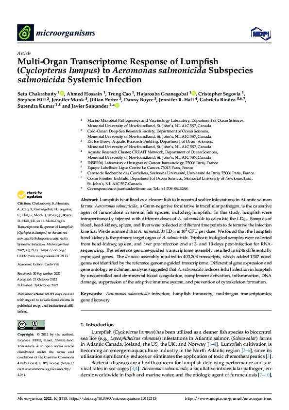 (PDF) Multi-Organ Transcriptome Response of Lumpfish (Cyclopterus ...
