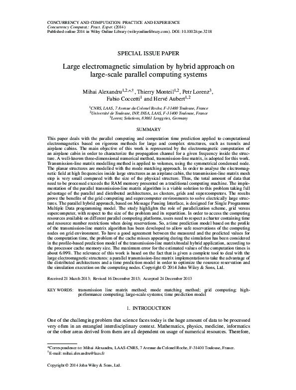 (PDF) Large electromagnetic simulation by hybrid approach on large ...