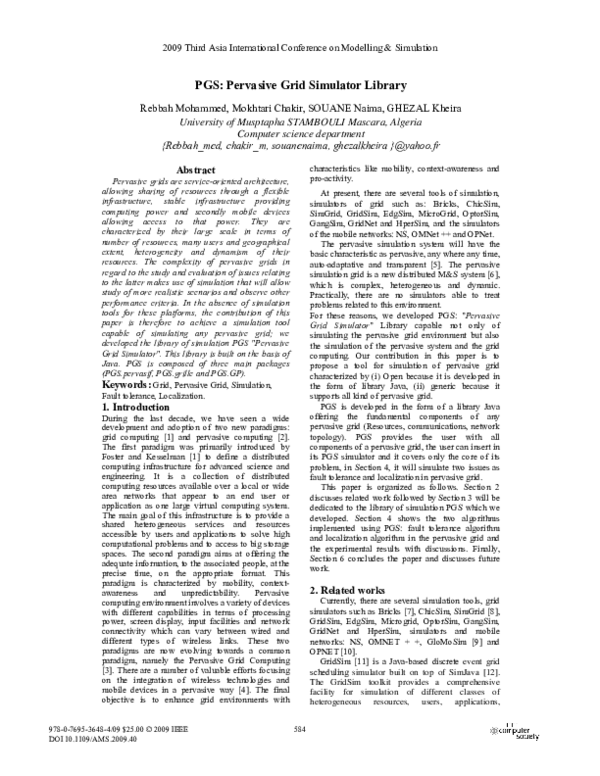 (PDF) PGS: Pervasive Grid Simulator Library
