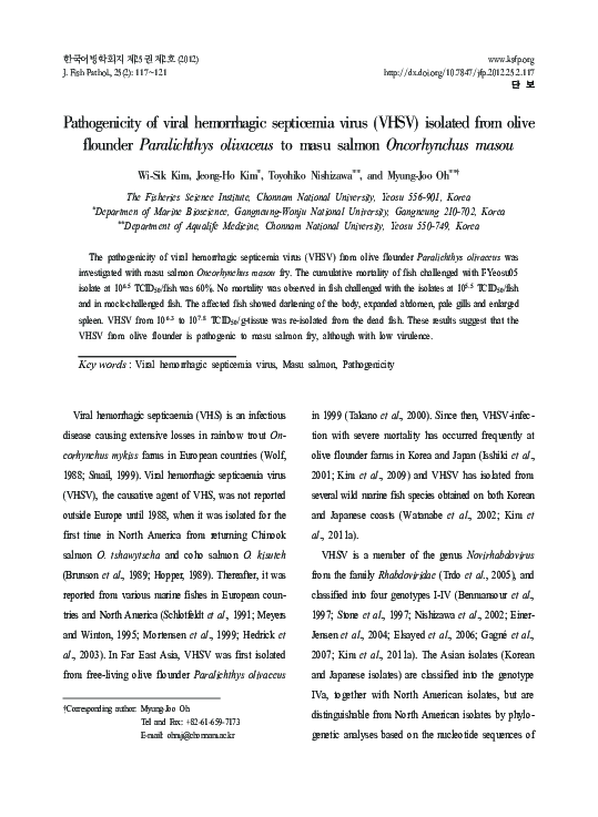 (PDF) Pathogenicity of viral hemorrhagic septicemia virus (VHSV ...