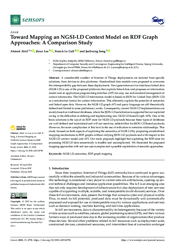 (PDF) Toward Mapping an NGSI-LD Context Model on RDF Graph Approaches: A Comparison Study ...