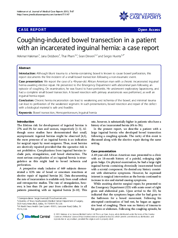 (PDF) Coughing-induced bowel transection in a patient with an ...