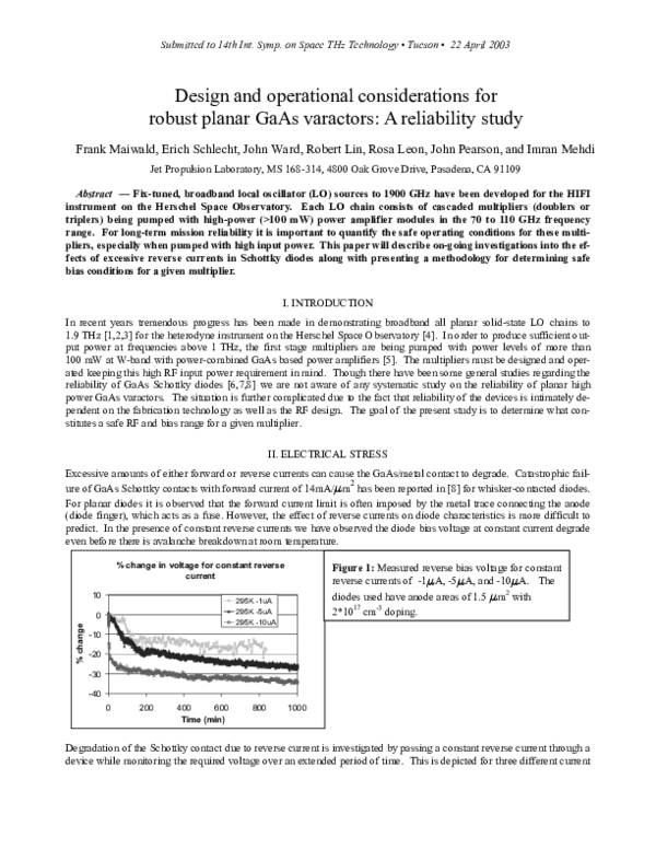 (PDF) Design and operational considerations for robust planar GaAs ...