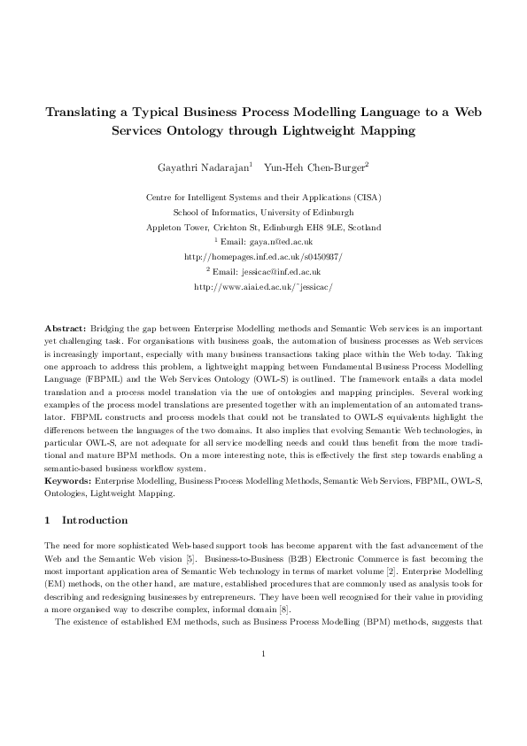 (PDF) Translating a typical business process modelling language to a ...