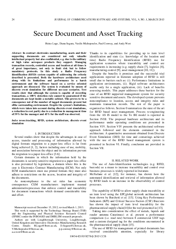 (PDF) Secure Document and Asset Tracking