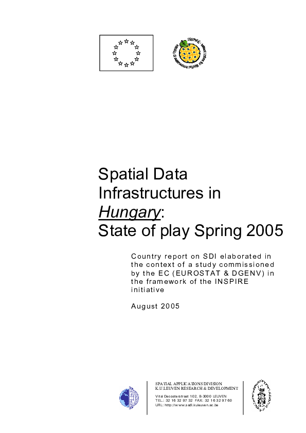 (PDF) Spatial data infrastructures in Hungary: state of play Spring 2005