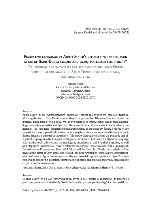 (PDF) Figurative Language in Abbot Suger's Reflections on the Main ...