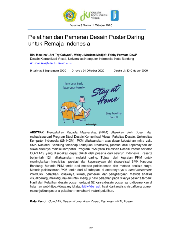 (PDF) Pelatihan dan Pameran Desain Poster Daring untuk Remaja Indonesia
