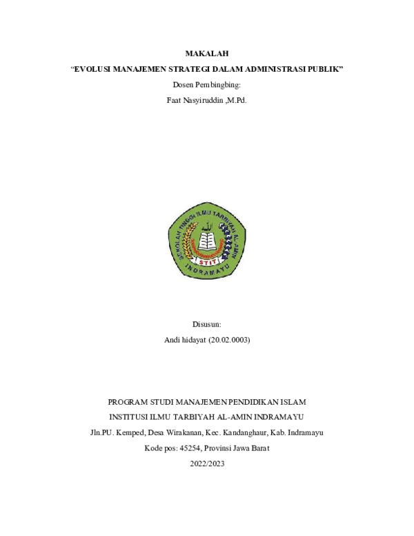 (DOC) evolusi menejement strategi