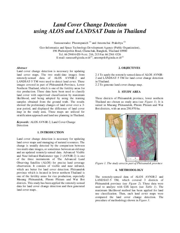 (PDF) Land Cover Change Detection using ALOS and LANDSAT Data in Thailand