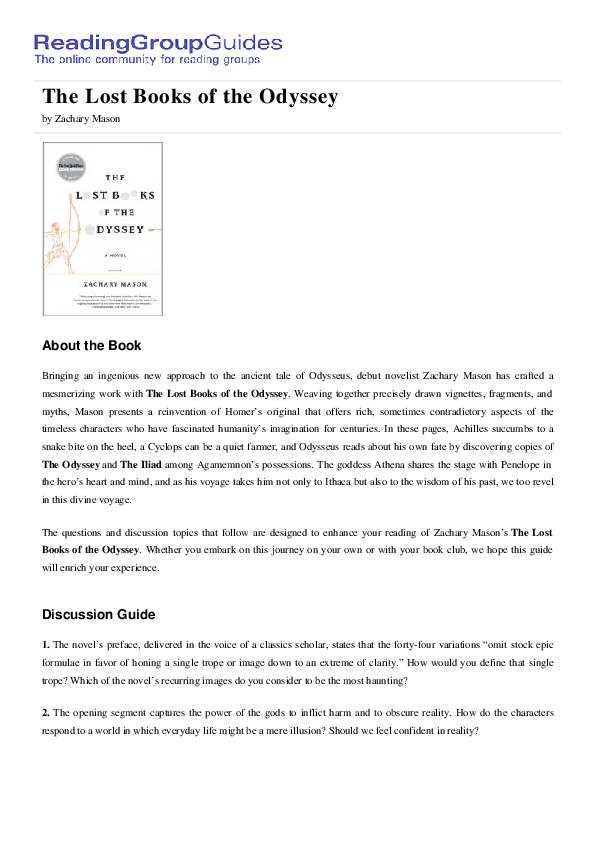 (PDF) The Lost Books of the Odyssey