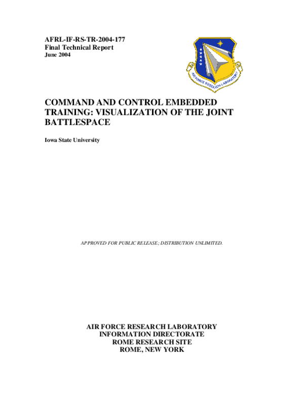 (PDF) Command and Control Embedded Training: Visualization of the Joint Battlespace