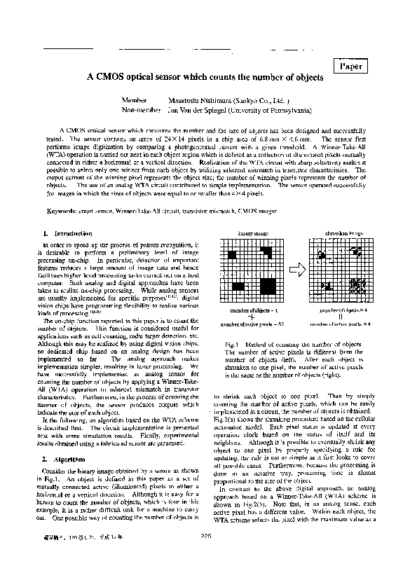 (PDF) A CMOS optical sensor which counts the number of objects