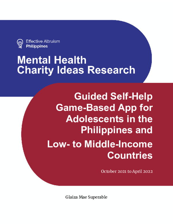 (PDF) Guided Self-Help Game-Based App for Adolescents in the ...