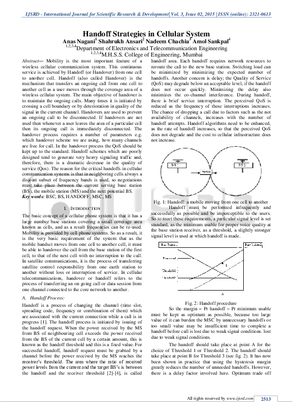 (PDF) Handover Strategies in Cellular System
