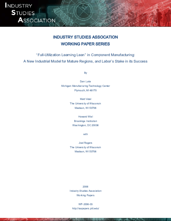 (PDF) Full-Utilization Learning Lean | Howard Wial - Academia.edu